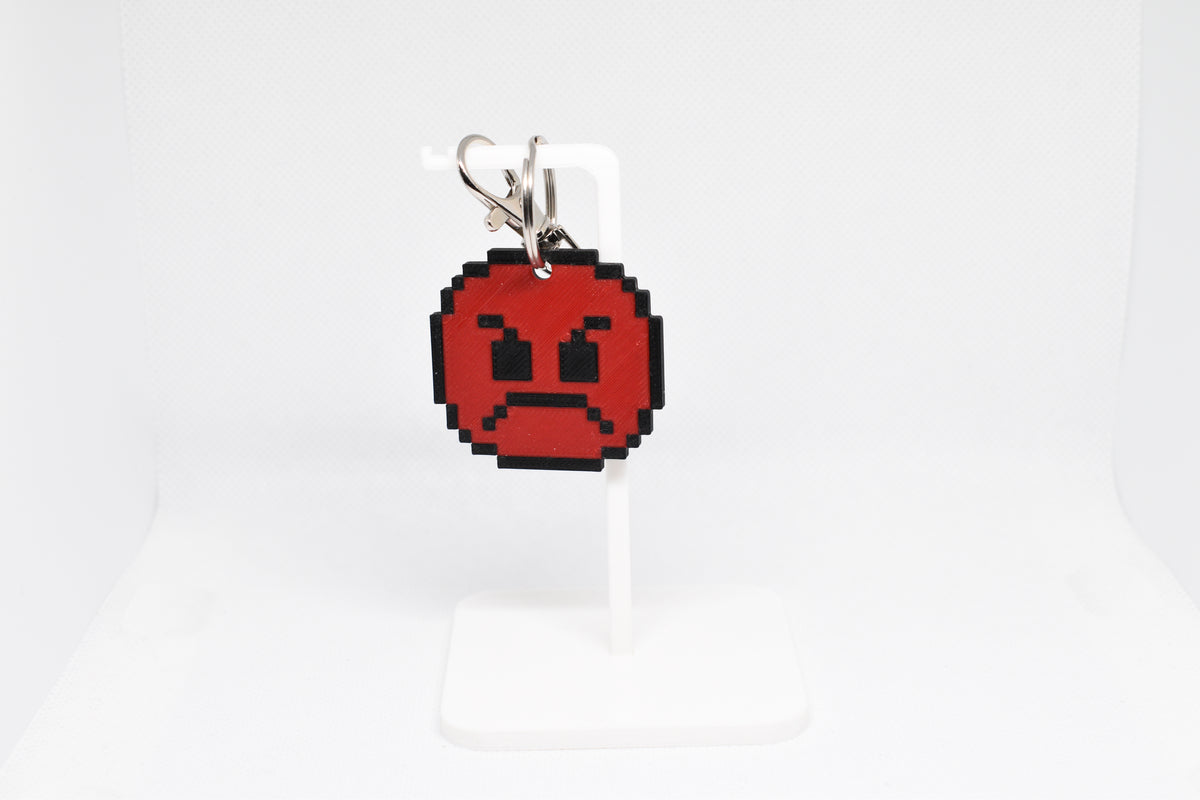 Pixelated Retro Series - Angry Emoji | Personality Keychain – LayerPlay LLC